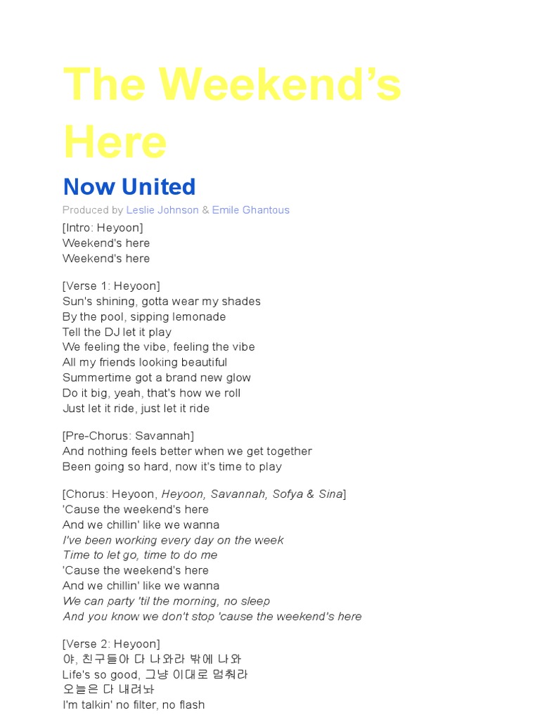 The Weekend's Here | PDF