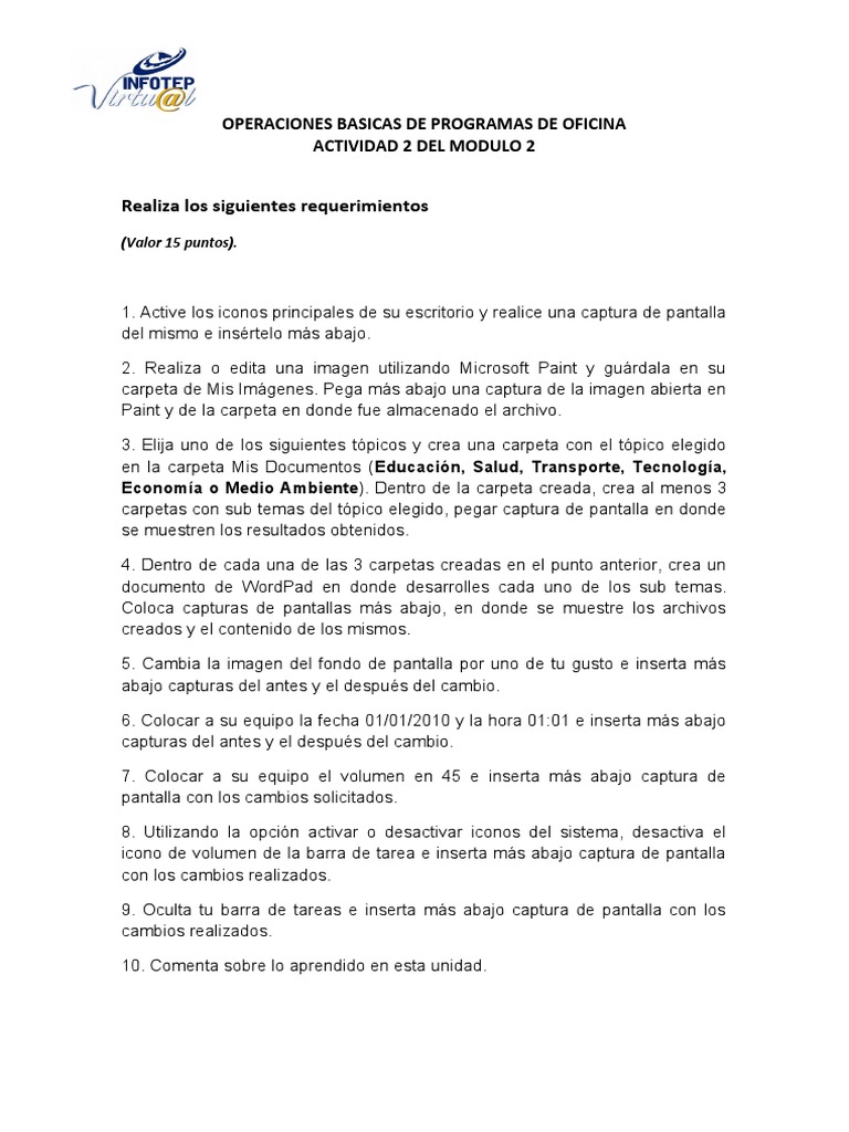 Introducción a las operaciones básicas de programas de oficina | PDF