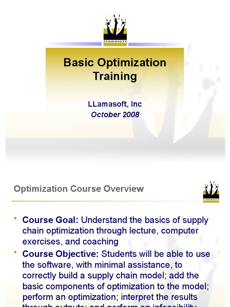 Basic Optimization Training: Llamasoft, Inc | PDF | Inventory ...