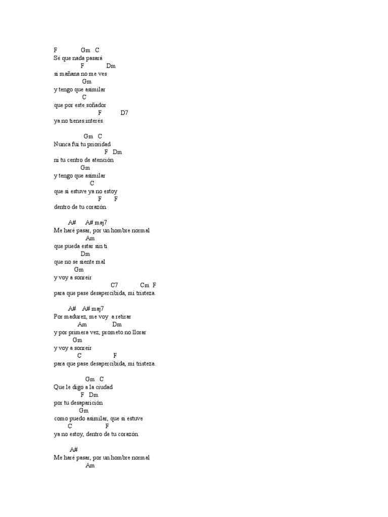 Hombre Normal: Letra y Sentimientos | PDF