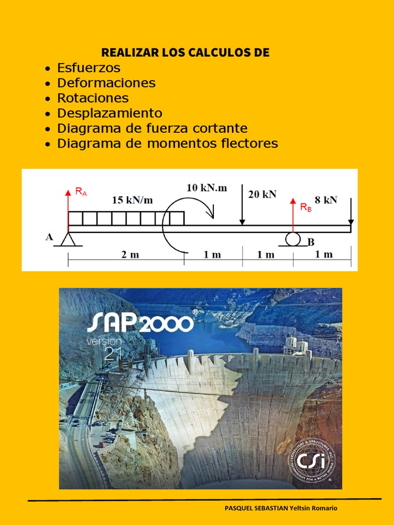 Viga Resuelta Mediante Sap2000 | PDF | Mecanica clasica | Ingeniería ...