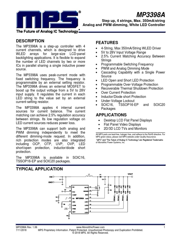 MP3398A | PDF | Capacitor | Mosfet