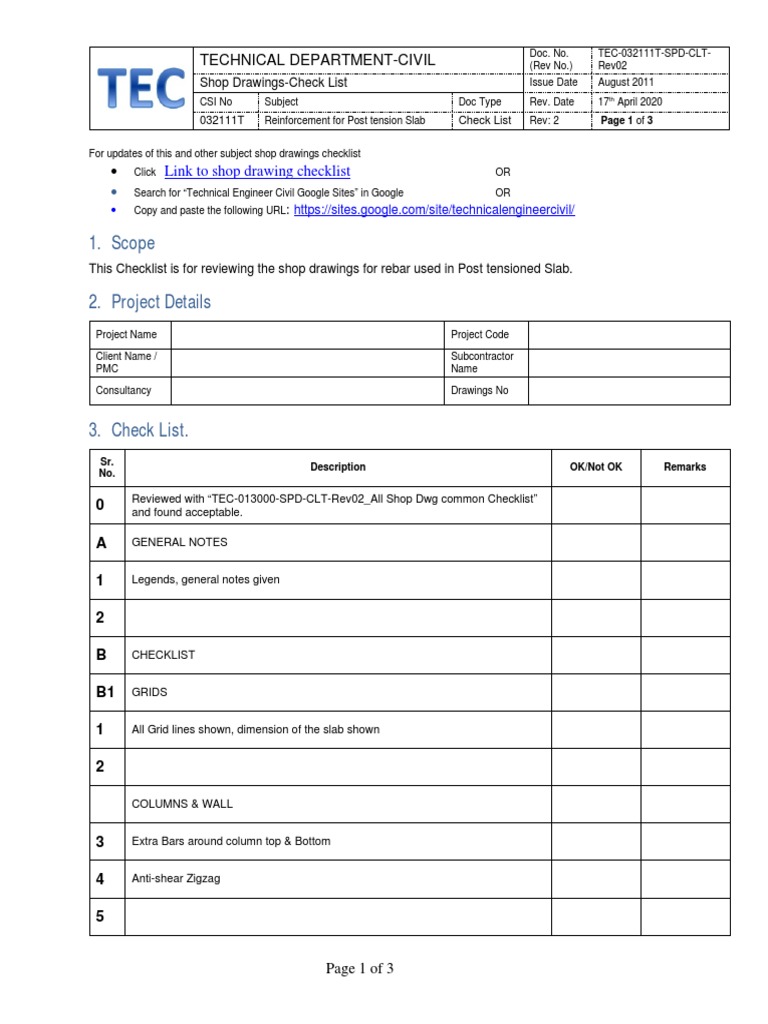 TEC-032111T-SPD-CLT-Rev02 - Rebar-Post Tensioned Slab Shop Drawing ...