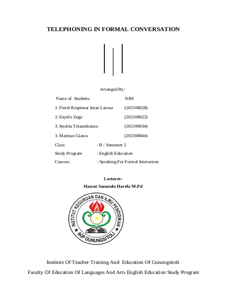 Telephoning in Formal Conversation | PDF | Telephone | Conversation