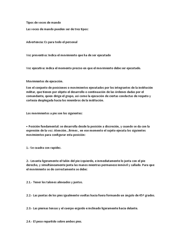 Tipos de voces de mando y movimientos ejecutivos en instituciones ...