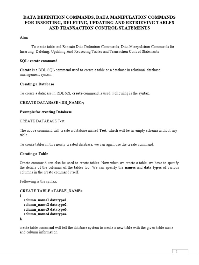 Dbms Lab Manual | PDF | Table (Database) | Information Retrieval