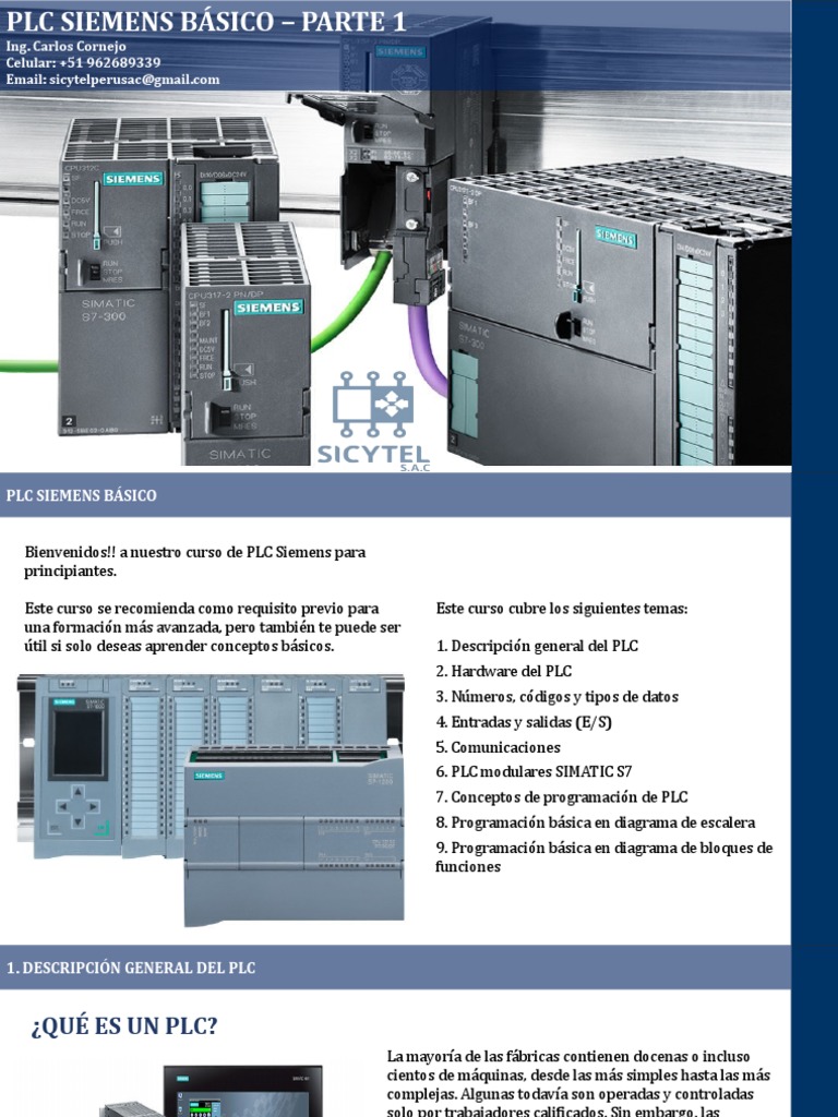 PLC Siemens Basico - Parte 1 | PDF | Controlador lógico programable | Hardware de la computadora