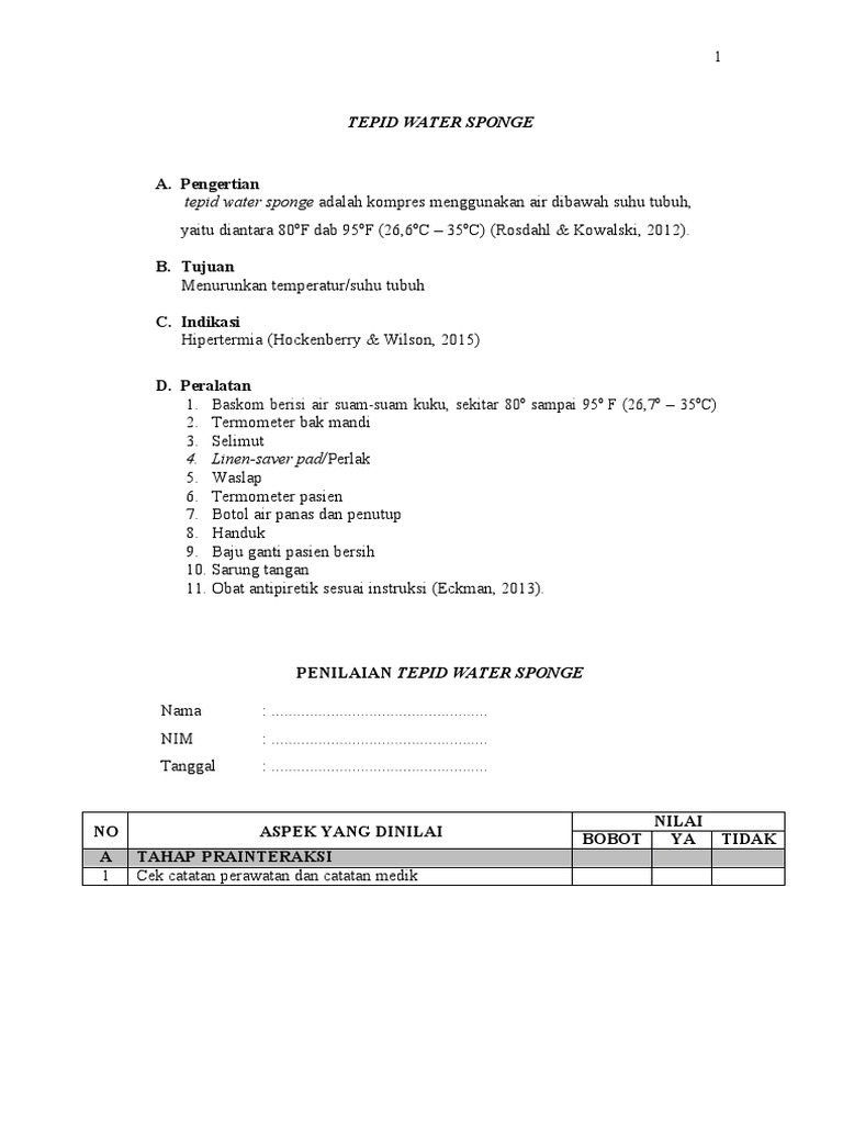 Tepid Water Sponge | PDF