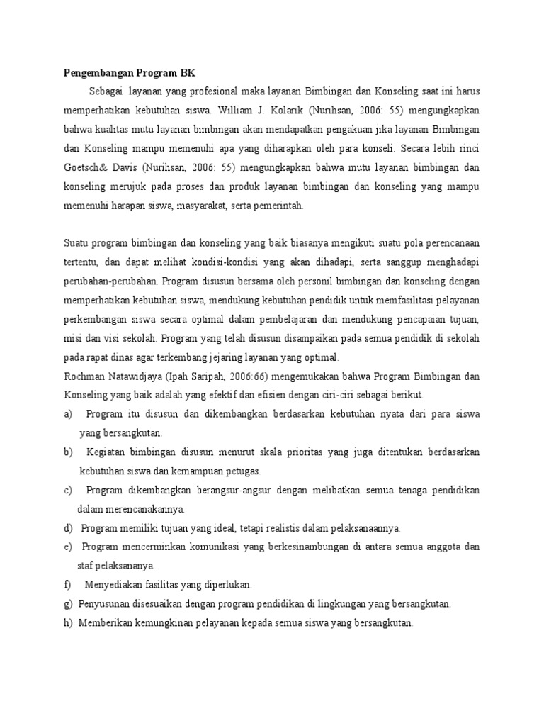 Pengembangan Program BK | PDF