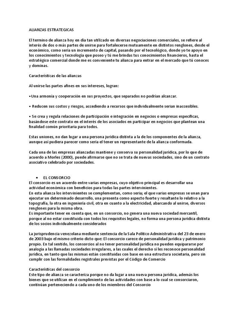 Alianzas Estrategicas | PDF | Franquiciamiento | Proyecto conjunto
