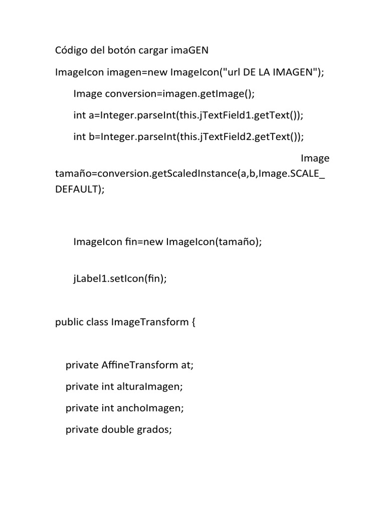 Codigo Java para Cargar Una Imagen | PDF