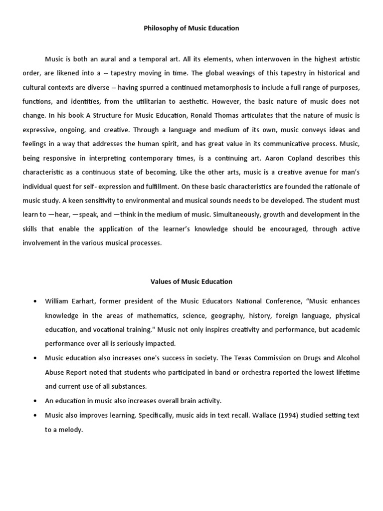 Philosophy of Music Education | PDF
