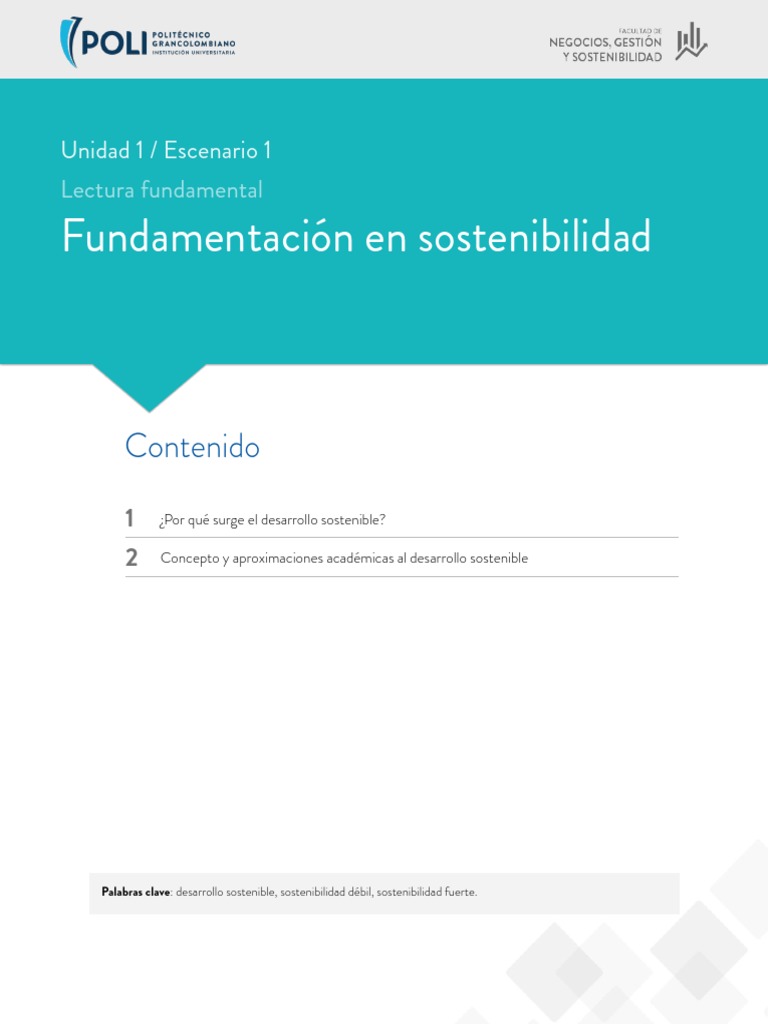 ESC1 | PDF | Sustentabilidad | Desarrollo sostenible