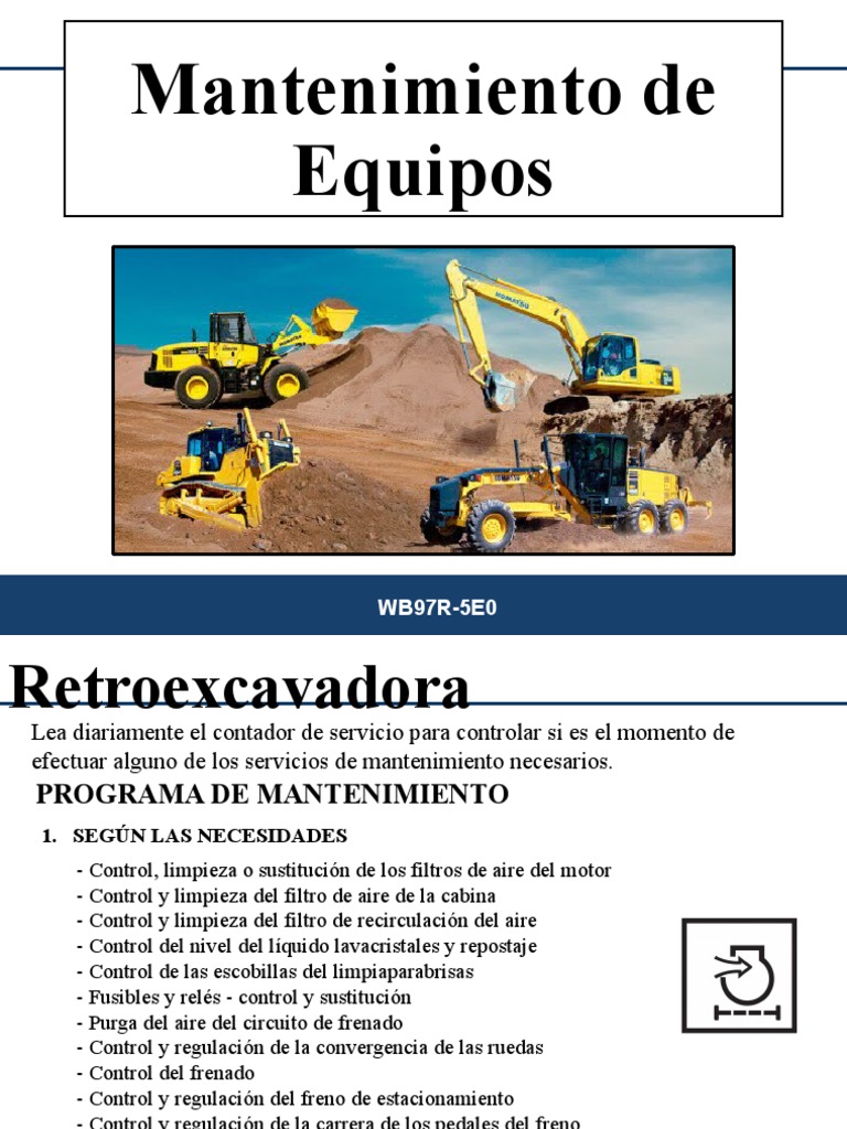 Wb97r-5e0 Intérvalos de Mantenimientos | PDF | Lubricante | Transmisión (Mecánica)