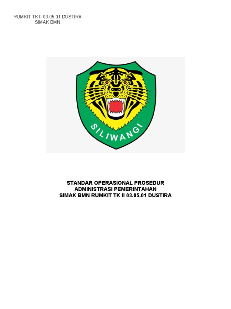 SOP SIMAK BMN Rumkit Dustira | PDF | Pengelolaan Keuangan & Uang
