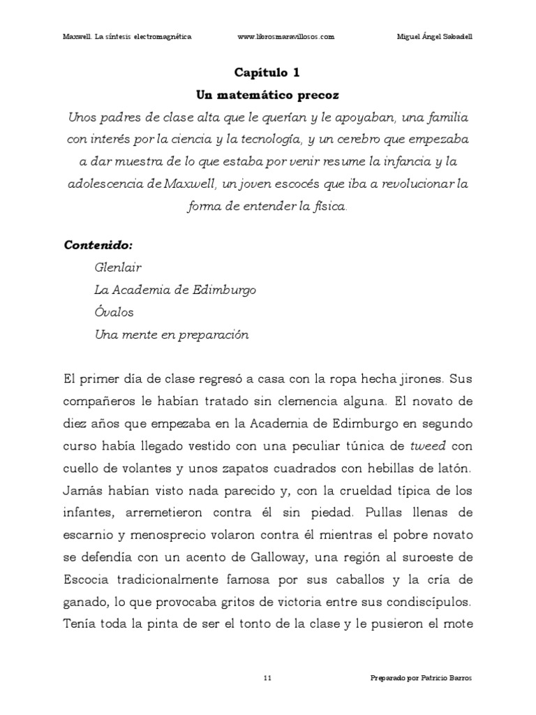Maxwell - Matematico Precoz | PDF | James Clerk Maxwell | Calor