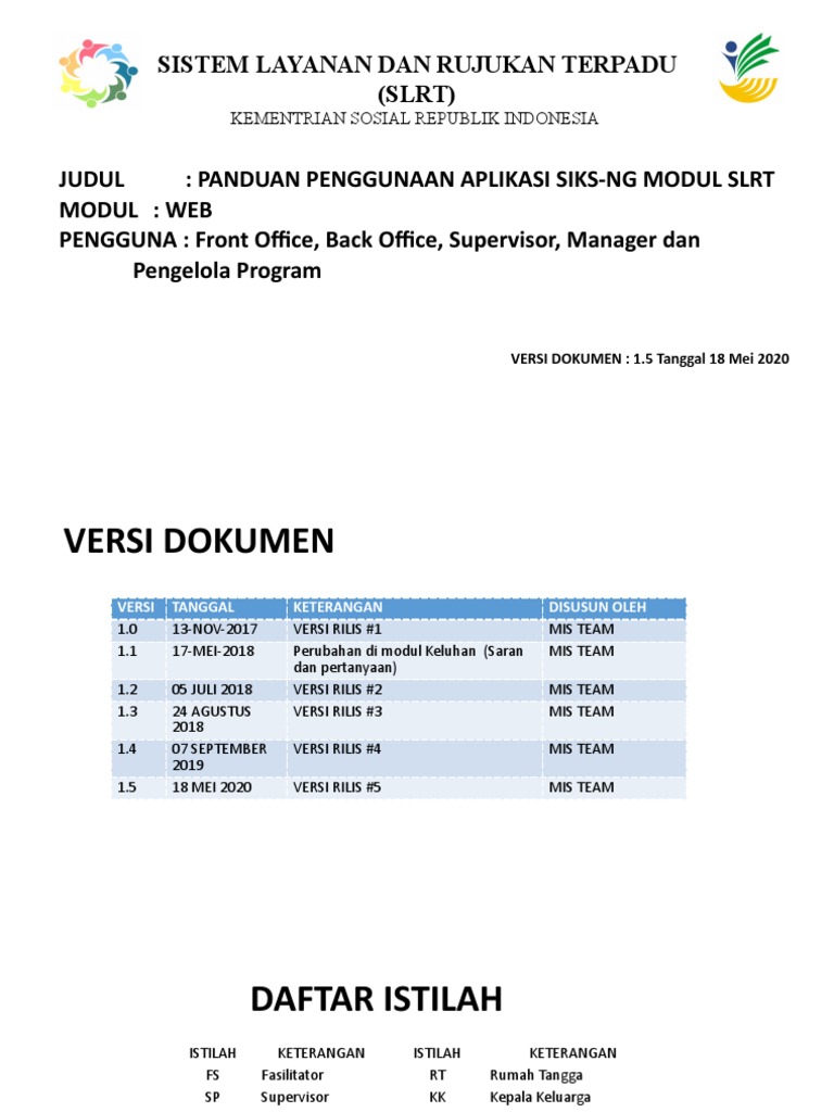 Petunjuk Ringkas Aplikasi WEB SLRT SIKSNG-SLRT | PDF