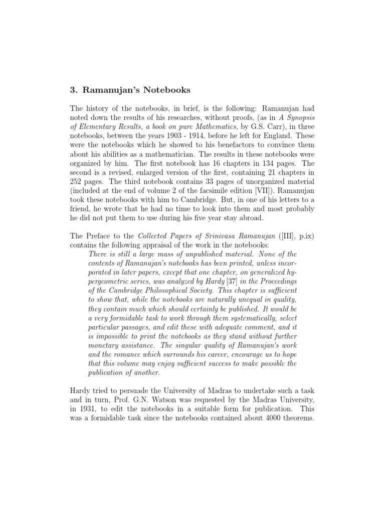 Sir Ramanujan's Notes | PDF | Pi | Series (Mathematics)