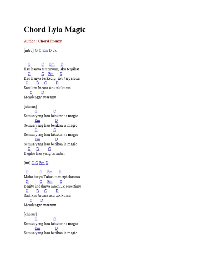 Chord Lyla Magic | PDF