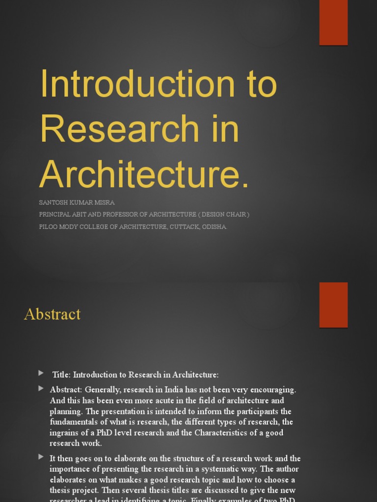 Introduction To Research in Architecture | PDF | Theory | Scientific Method