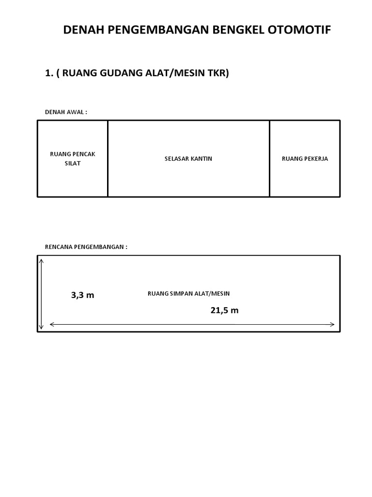 Denah Pengembangan Bengkel Otomotif | PDF