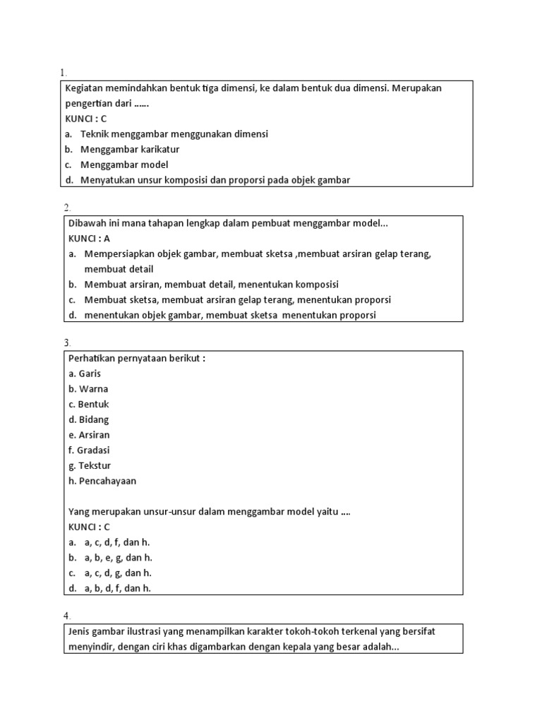 Latihan Soal Us Kelas 9 SBK 2020-2021 | PDF