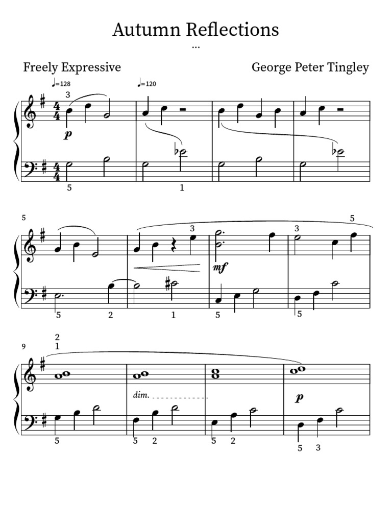 Autumn Reflections Sheet Music | PDF