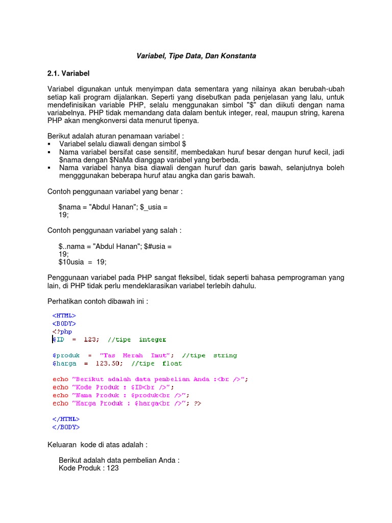 MENGENAL DASAR-DASAR PHP | PDF
