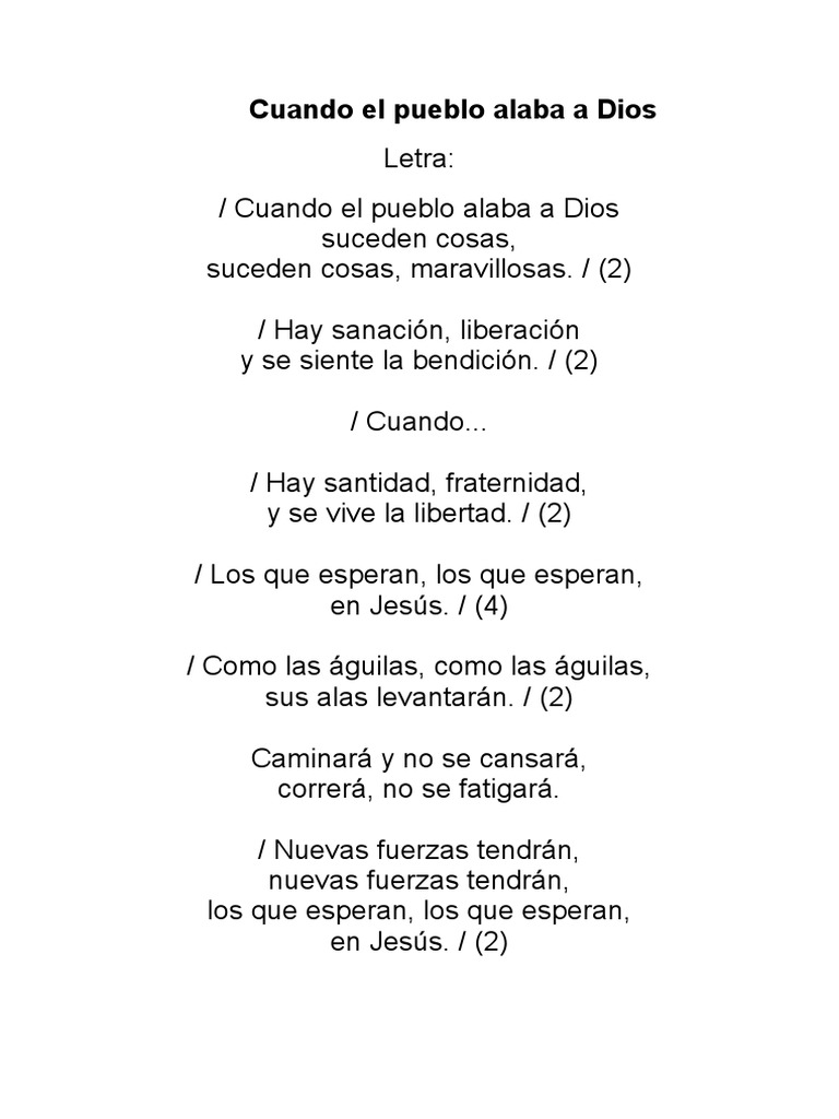 Cuando El Pueblo Alaba A Dios | PDF