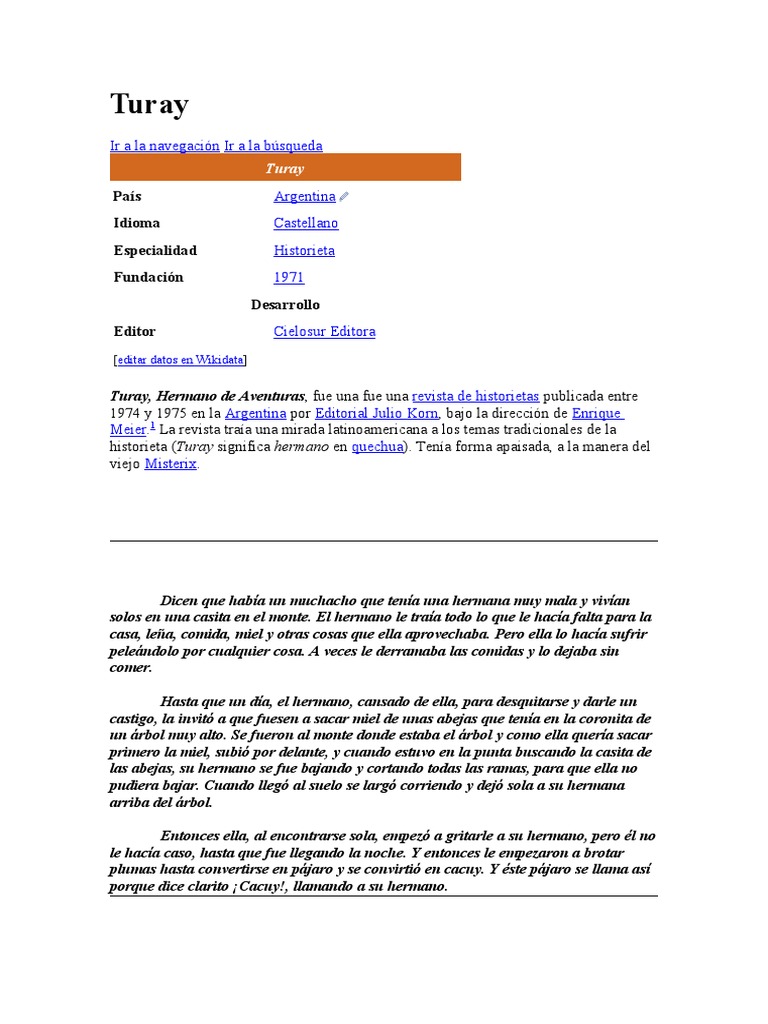 Leyenda Del Cacuy | PDF | Idiomas