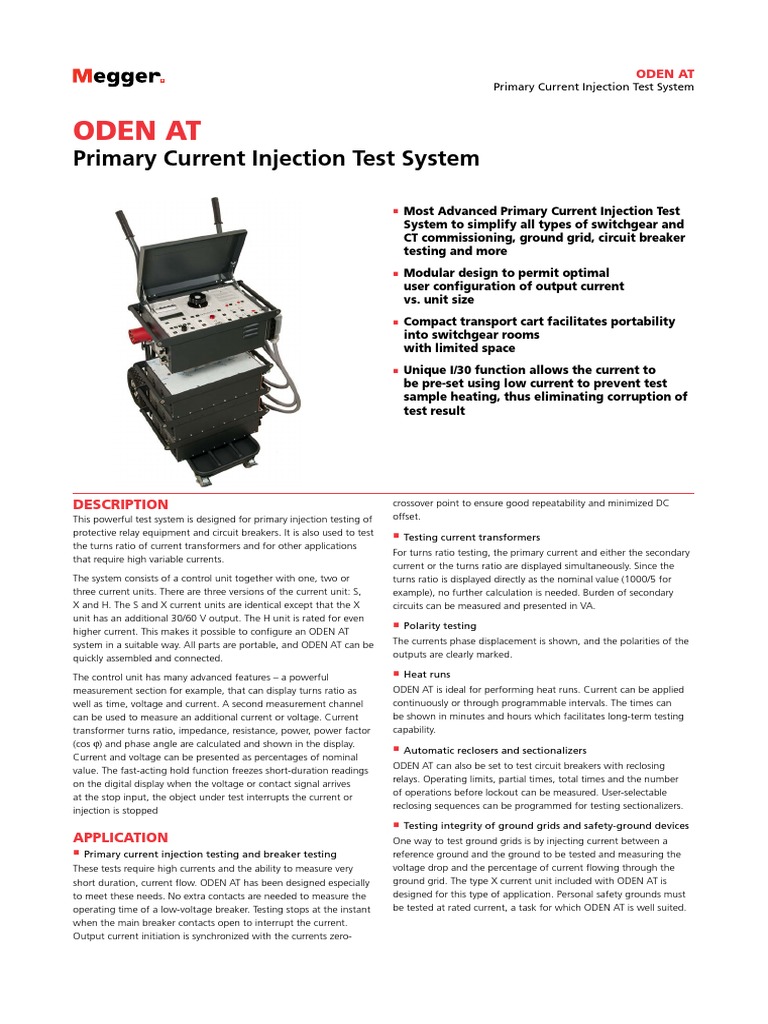 0 - Primary Injection CT ODEN-AT | PDF | Transformer | Electrical ...