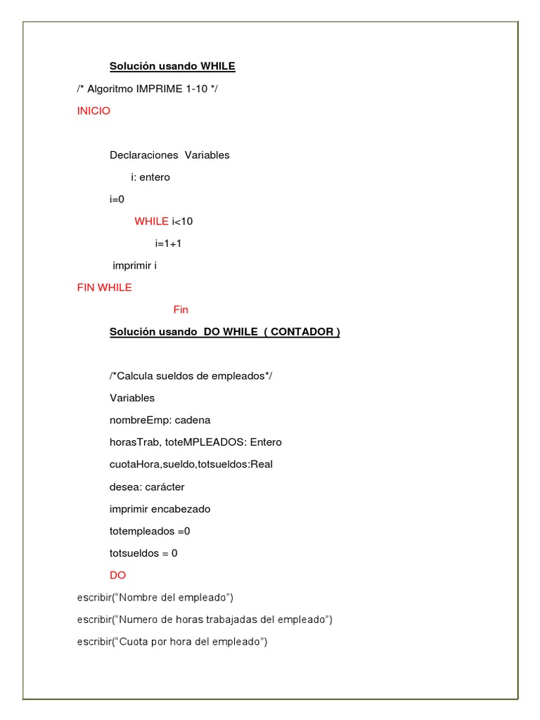 Ejercicios Repetitivos - Eje3 | PDF | Suma | Algoritmos