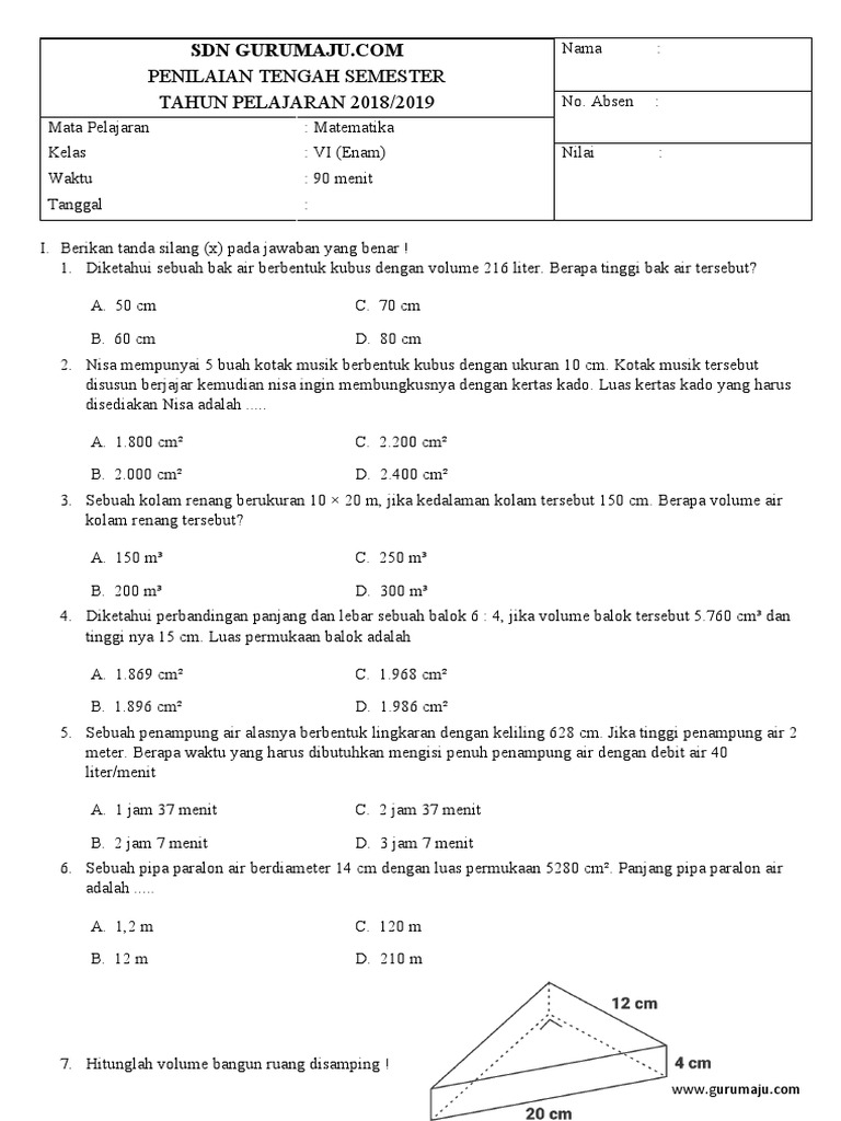 Soal Pts MTK | PDF | Metode & Bahan Ajar | Seni