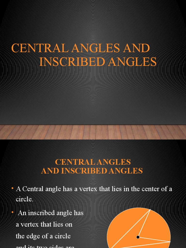 Central and Inscribed Angles | PDF | Angle | Euclidean Plane Geometry