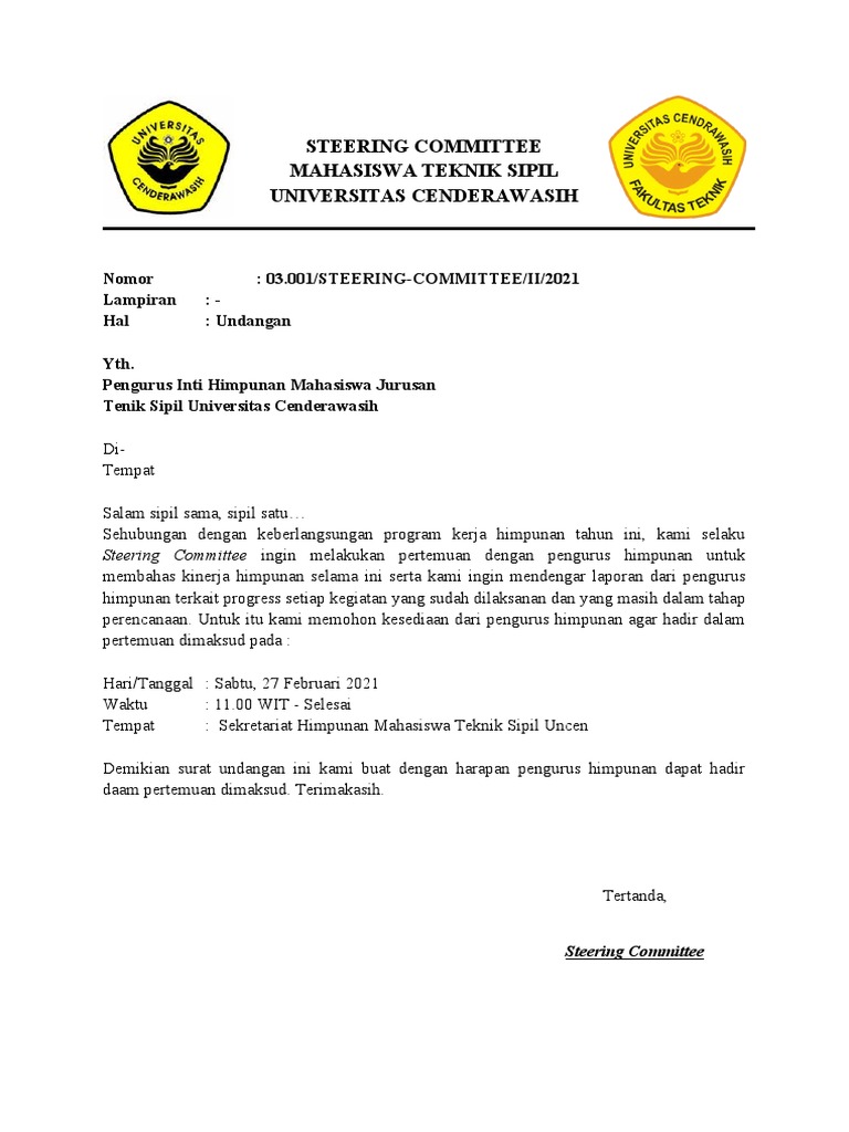 Contoh STEERING COMMITTEE | PDF