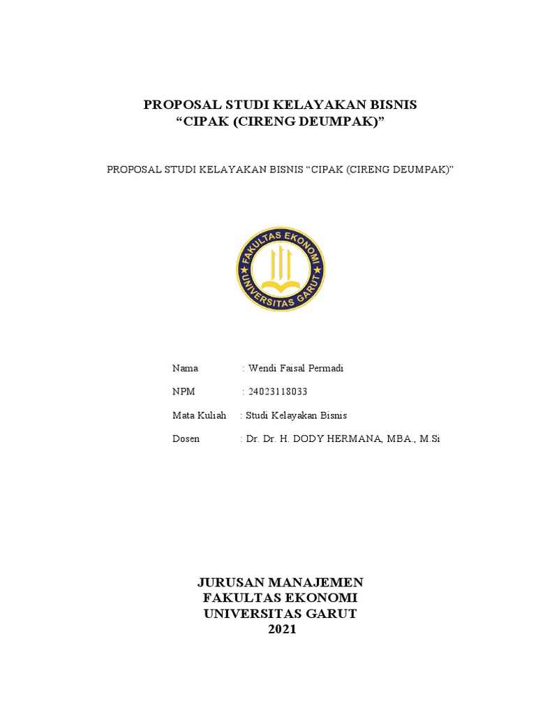 Proposal Studi Kelayakan Bisnis | PDF