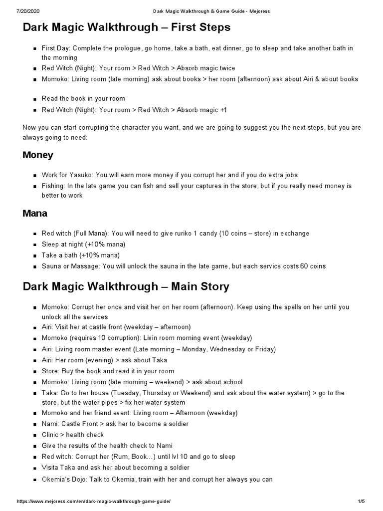 Dark Magic Walkthrough & Game Guide - Mejoress | PDF