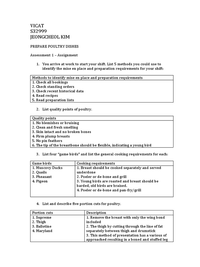 Prepare Poultry Dishes | PDF | Poultry | Meat