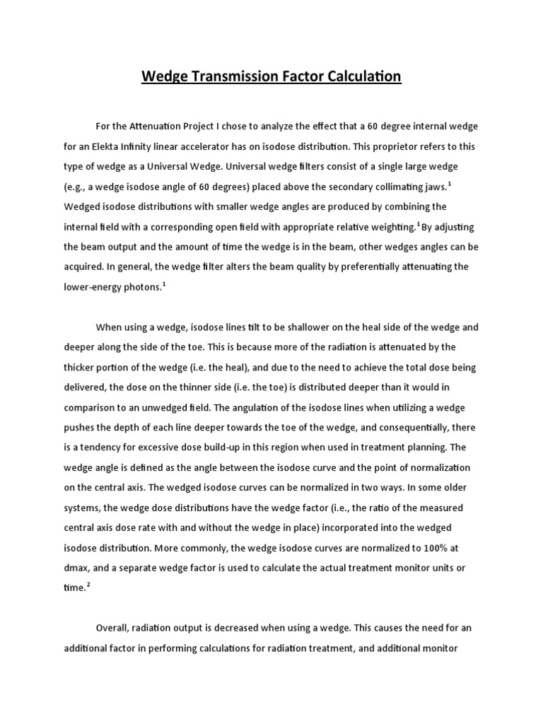 Wedge Transmission Factor Calculation | Download Free PDF | Absorbed ...