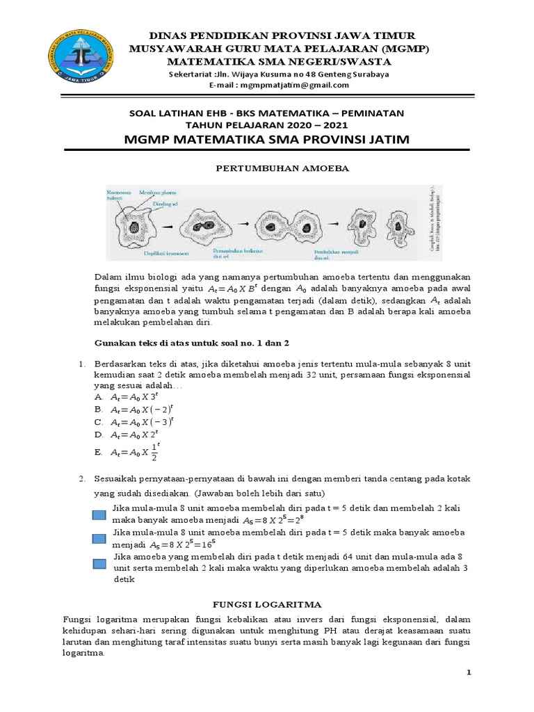 Soal Lat Ehb-Bks 2021 Mat-Minat Tanpa Kunci | PDF