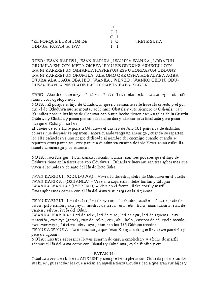 Hijos de Oduduwa y Irete Suka | PDF | Santeria