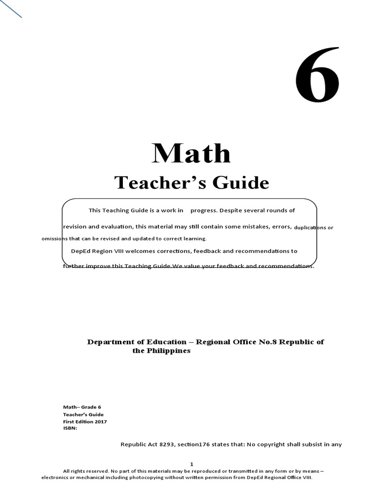 Teacher's Guide: Department of Education - Regional Office No.8 ...