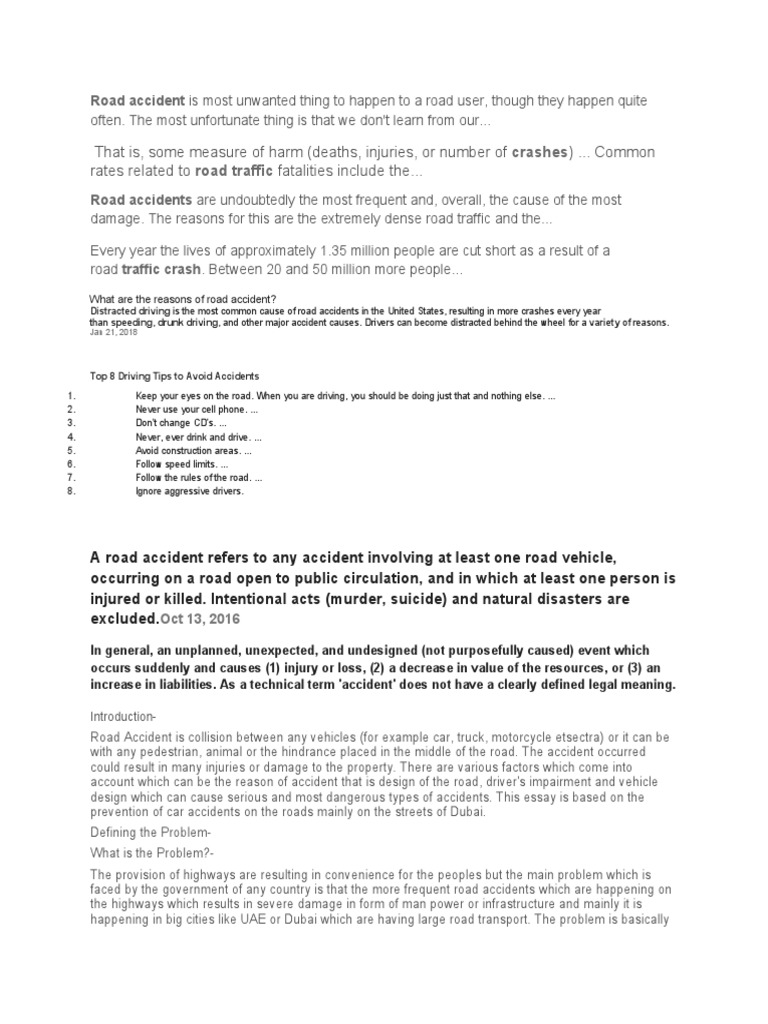 That Is, Some Measure of Harm (Deaths, Injuries, or Number Of ...