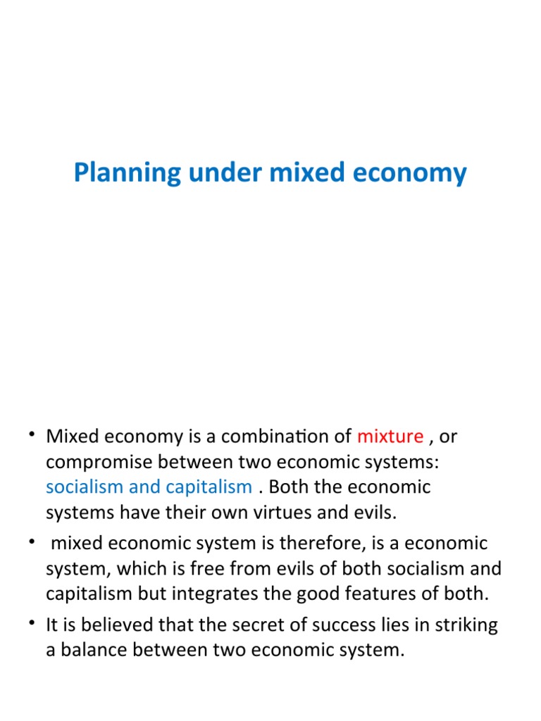 Planning Under Mixed Economy | Download Free PDF | Economic System ...