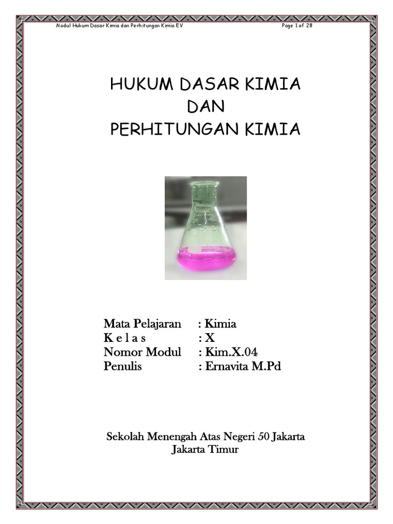 Hukum Dasar Kimia Dan Perhitungan Kimia | PDF Hukum Dasar Kimia Dan Perhitungan Kimia | PDF