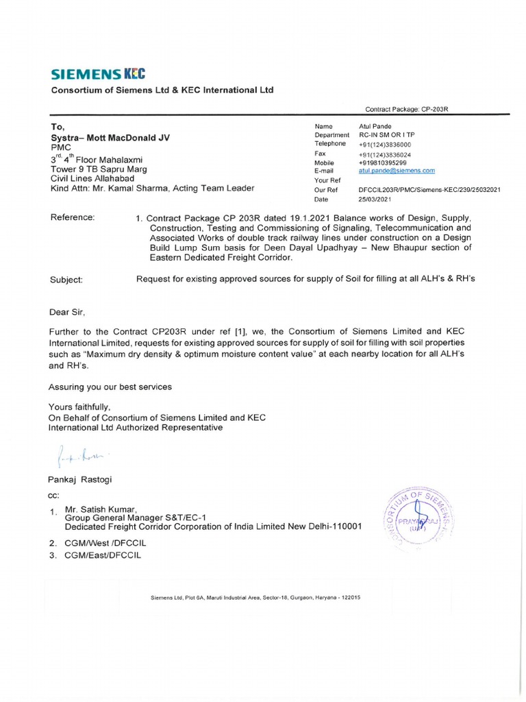 239 - Letter Regarding Soil Filling Sources 24-03-2021 | PDF