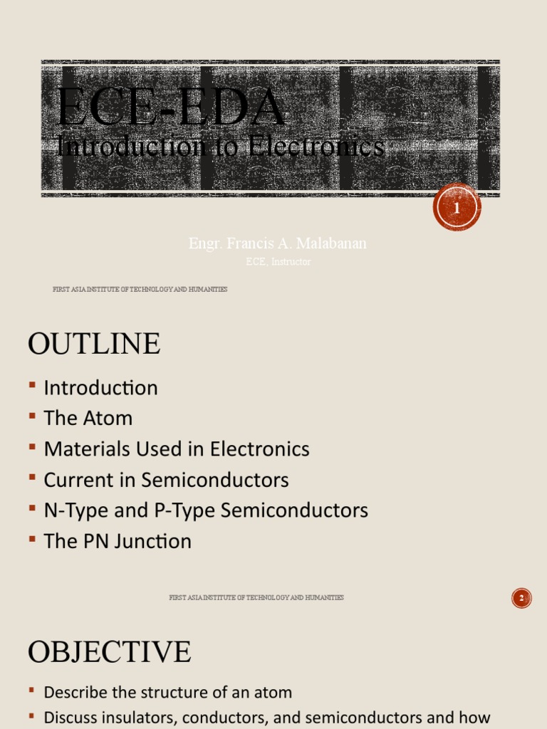 Ece-Eda: Introduction To Electronics | PDF | Semiconductors | P–N Junction