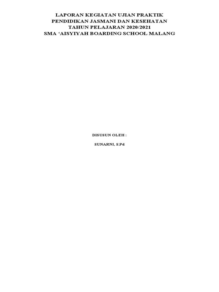 Laporan Ujian Praktik Pjok 2020 | PDF