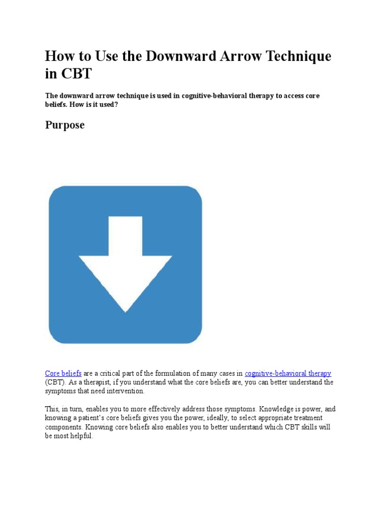 How To Use The Downward Arrow Technique in CBT: Purpose | PDF ...