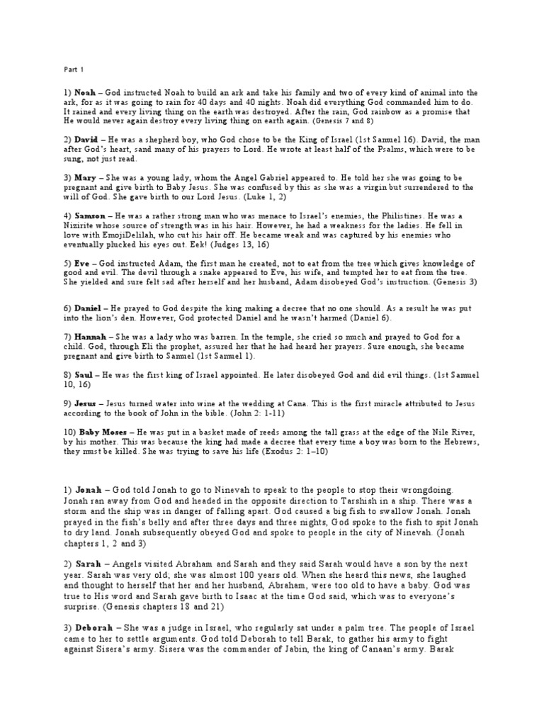 Finish The Sentence | PDF | Adam And Eve | Samuel